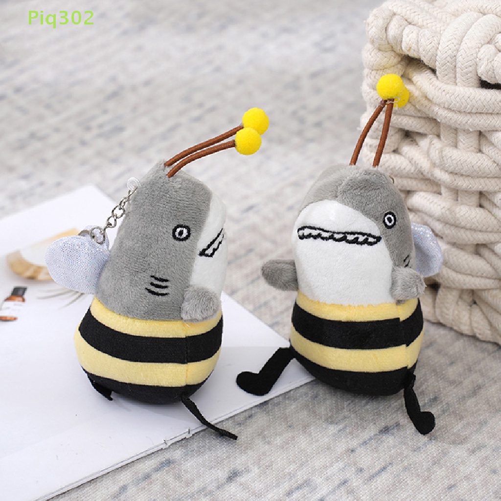 Piq302 Funny Shark & Bee Plush Toy Stuffed Soft Shark Bee Doll Key ...