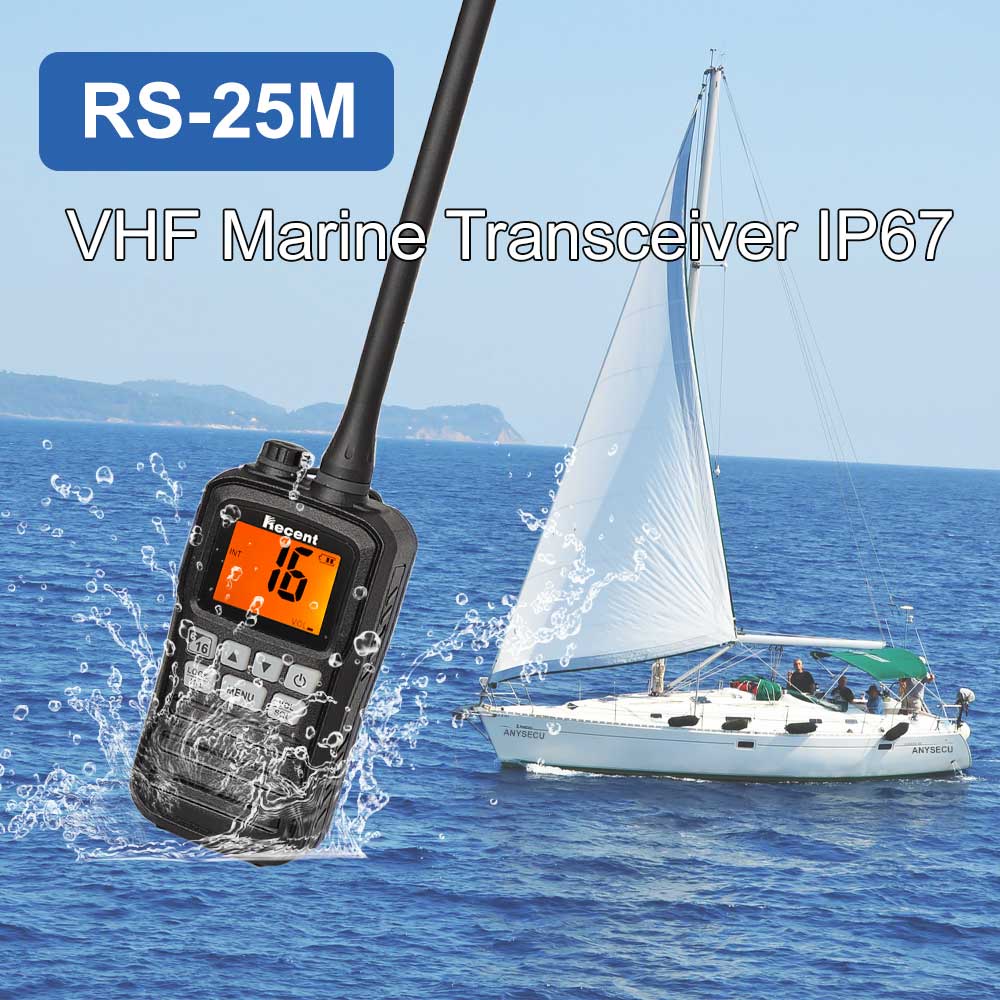 RS-25M Marine Transceiver VHF IP-X7 Waterproof Handheld Walkie Talkie ...