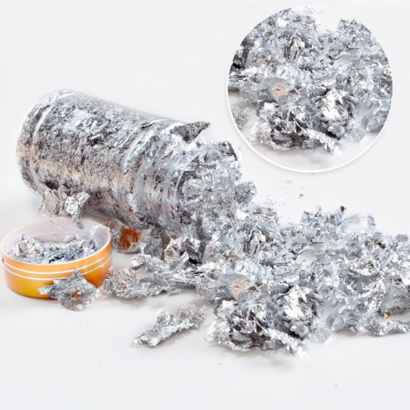 Edible Silver Flakes/Silver Leaf/Silver Sheet/Food Grade/3GR LARGE ...