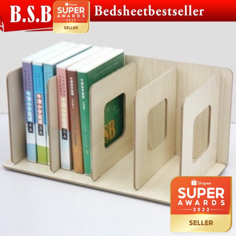 B.S.B Wooden Desktop Book Rack DIY Wooden Table Book Rack Wooden Book ...