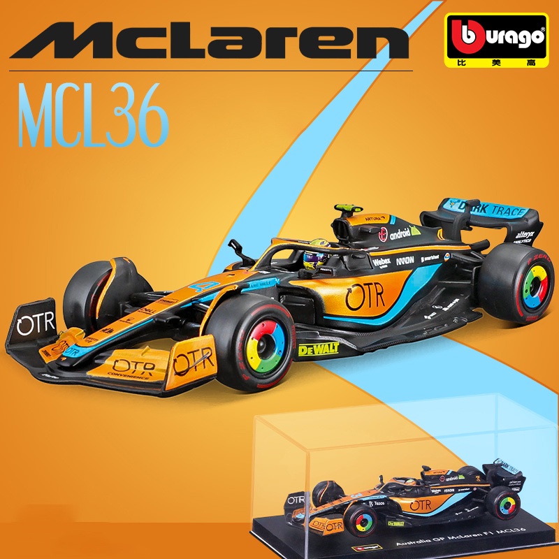 Bburago 1:43 2022 F1 McLaren MCL36 #3 Daniel Ricciardo #4 Lando Norris ...