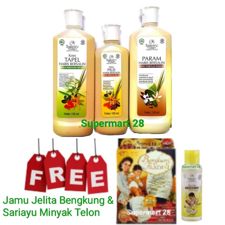 Sariayu Tapel + Pilis + Param [Free Jamu Jelita Bengkung + Sariayu ...