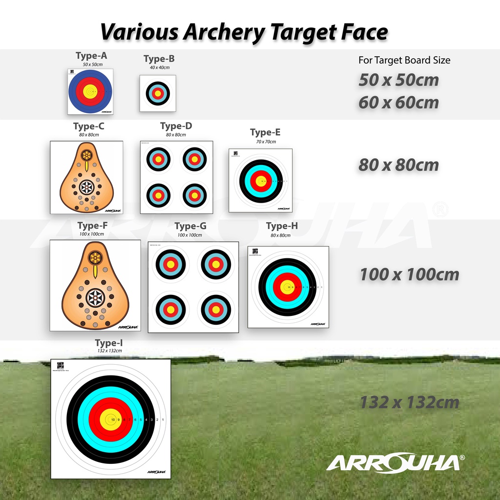 Archery Target Face Tarpaulin 0.30 Outdoors Various Size 50cm 60cm 80cm ...