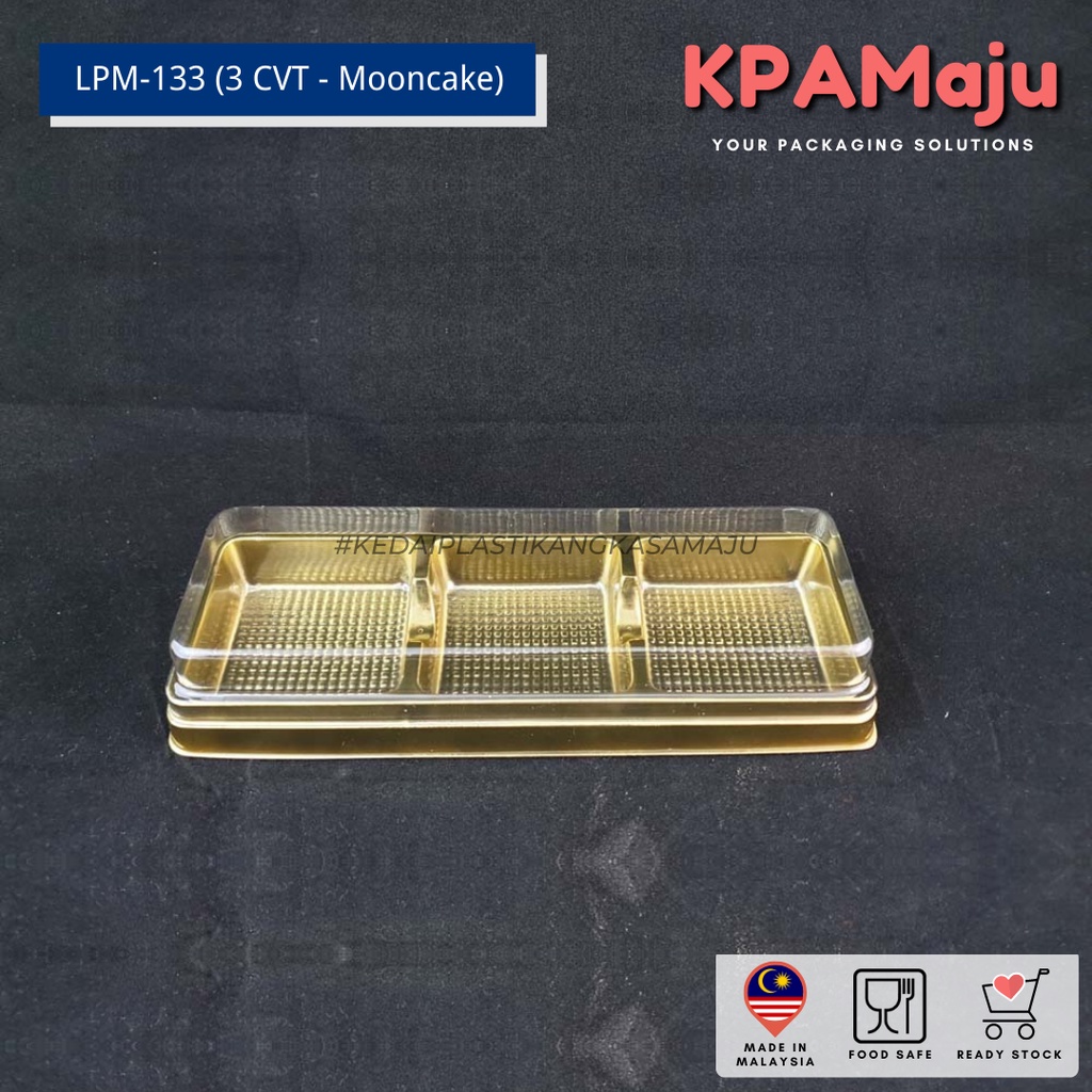 [10pcs] LPM-133 (Mooncake 3 CVT Tray with Lid) - Gold Base Mooncake ...