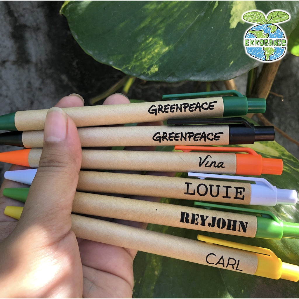 Personalized Eco-friendly Kraft Ball Pen (Laser Engraved) (Black ink ...