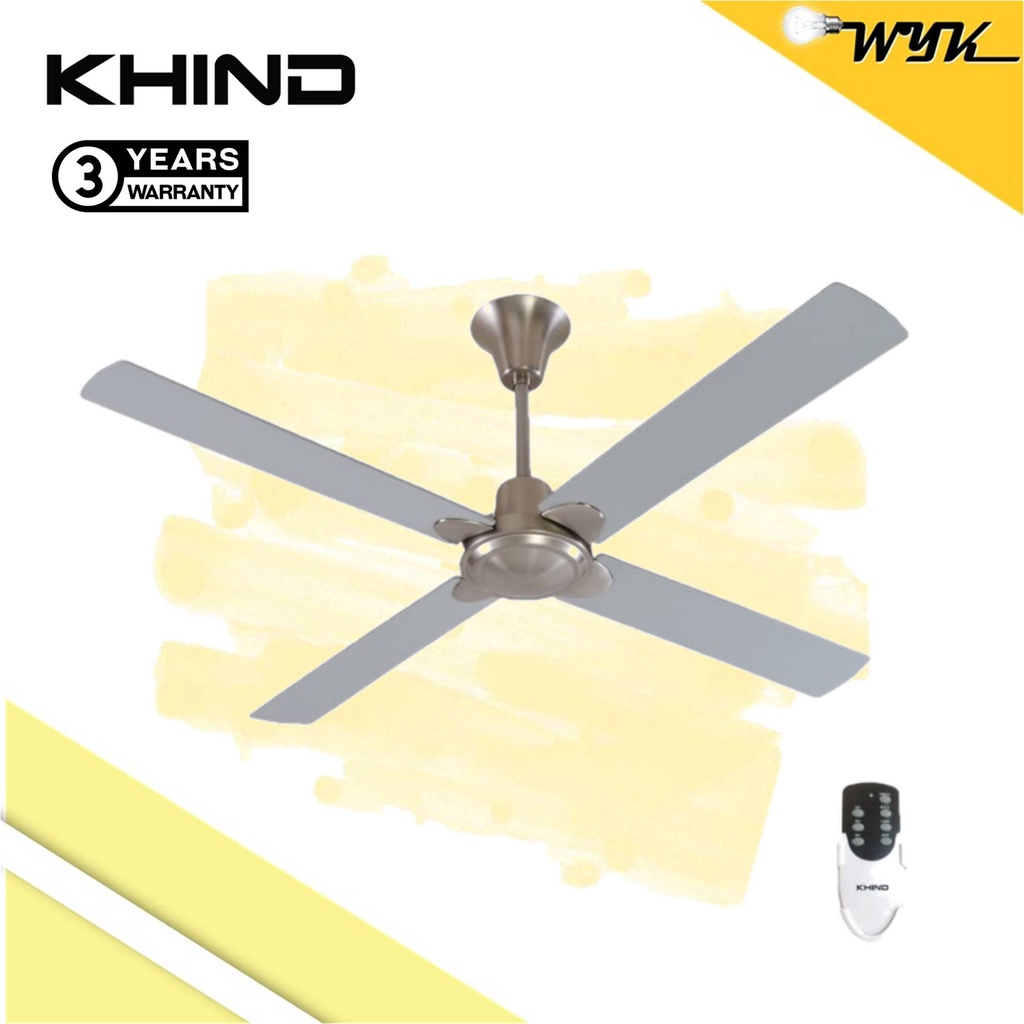 KHIND 48" 4 Blade Ceiling Fan with Remote Control CF484W3R (Nickel ...