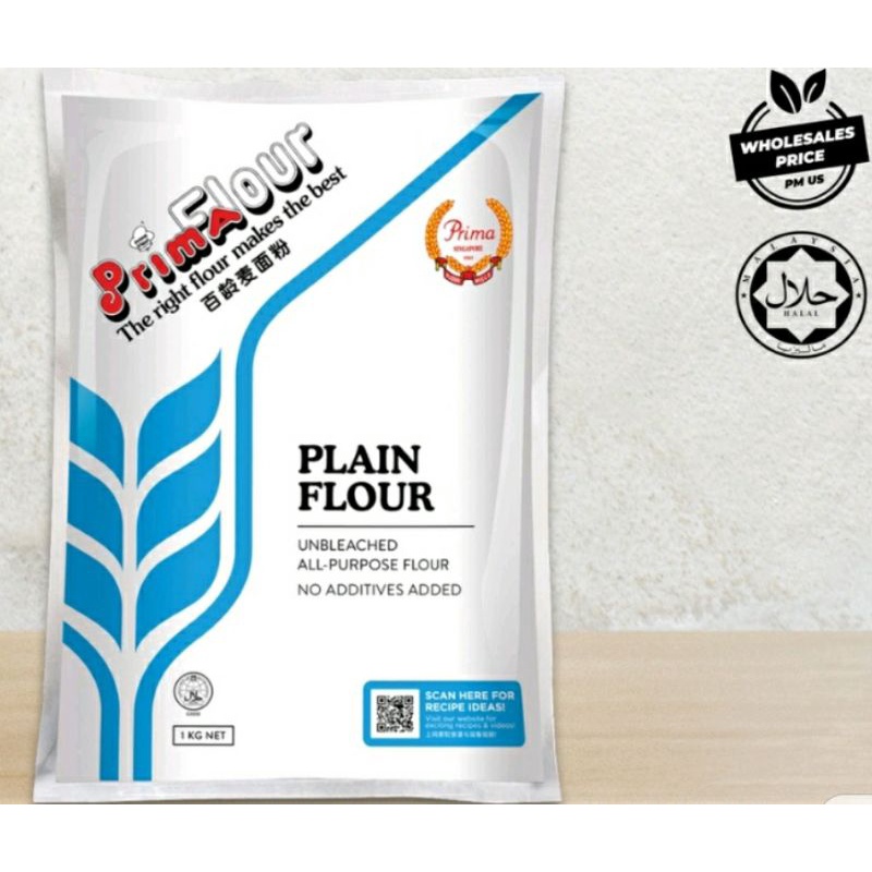 Prima Plain Flour (Unbleached) 1kg | Shopee Malaysia