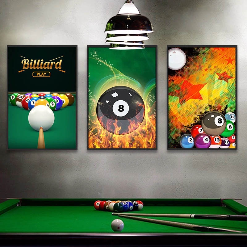 Frameless Snooker Billiard Posters Canvas Painting Wall Art Prints ...