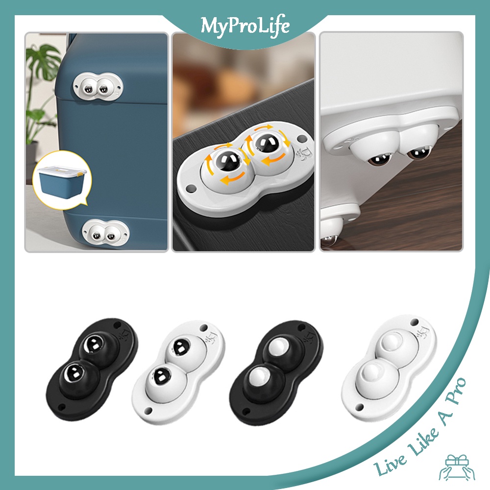 4pcs Furniture Pull Wheels 360 Degree Rotation Mini Self Adhesive ...