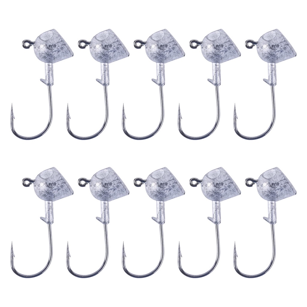 Goture 10Pcs Unpainted Fishing Jig Head Hook Lead Head Jig Hook Set ...