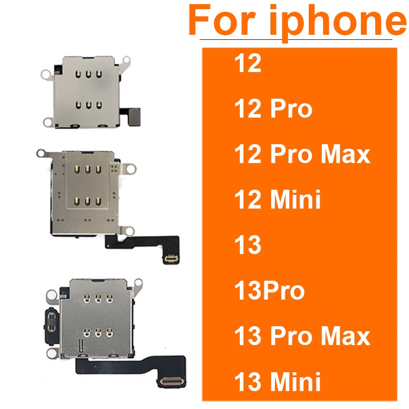 Dual Single Sim Card Reader Holder Tray For iPhone 12 13 Pro Max Mini ...