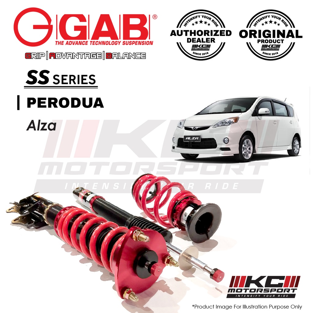 Perodua Alza 2009+ - GAB SS Series Fully Adjustable Suspension ...