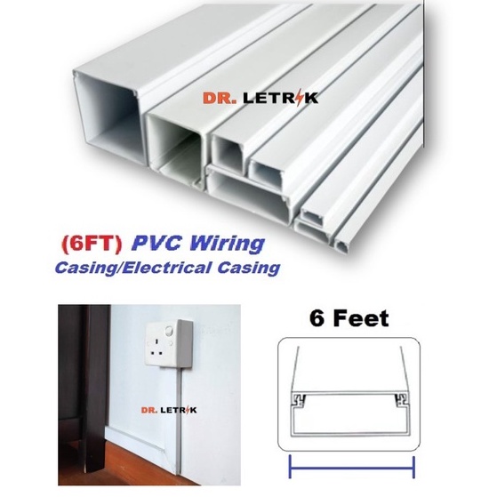 PVC 6ft Trunking / Wiring Casing / Electrical Casing Wire / Casing ...