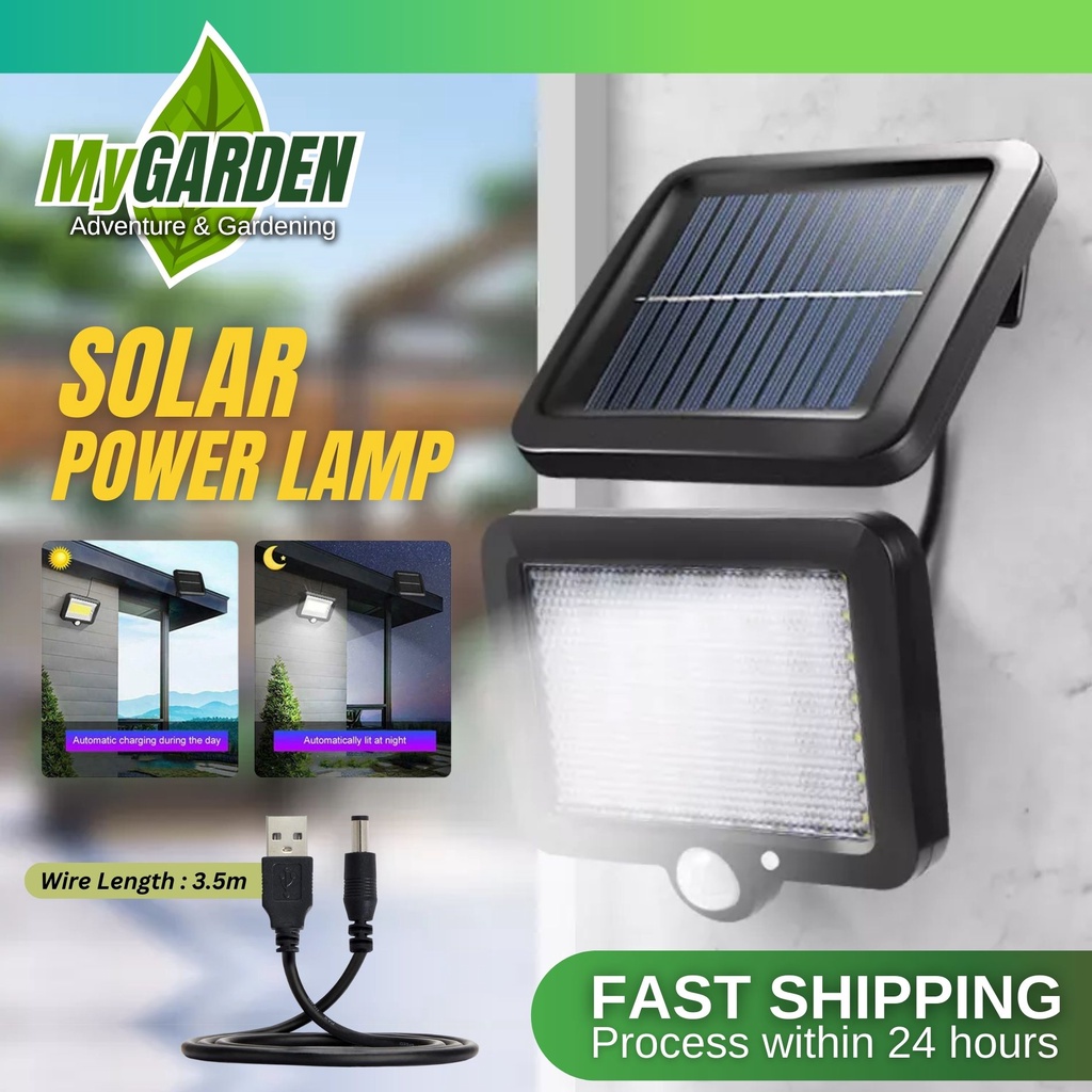 MYGARDEN 3 MODES Solar Powered Solar Panel Lampu Solar Outdoor ...