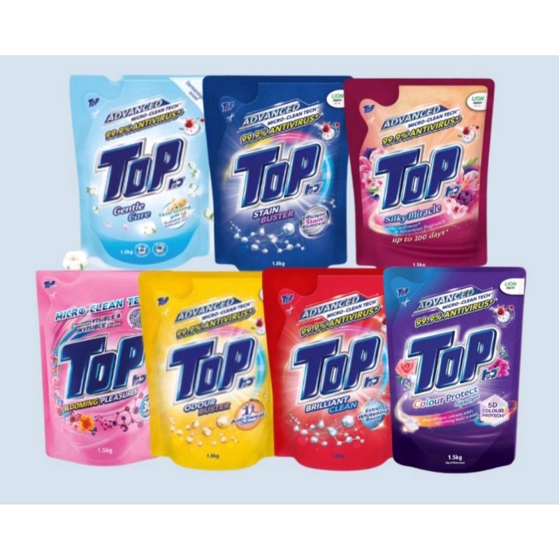 Top Micro Clean Tech Liquid Laundry Detergent Refill Pack (1.5L /1.8 L ...