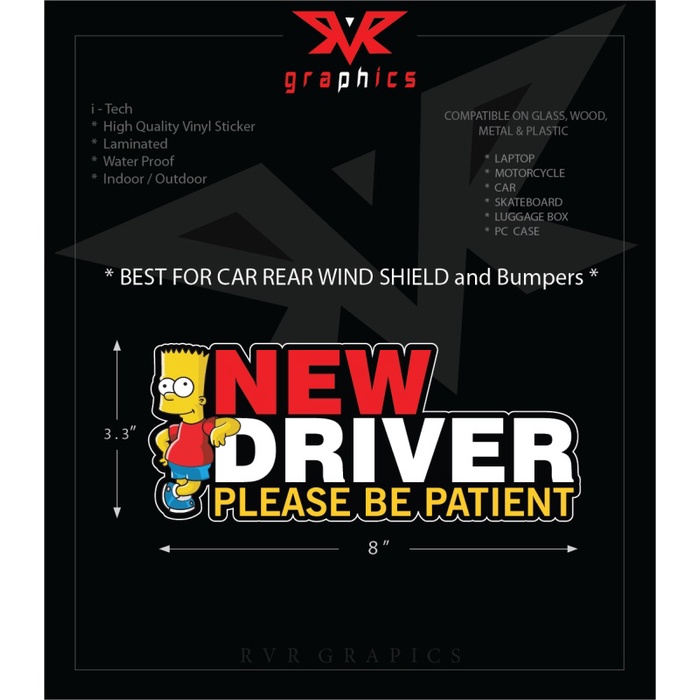 New Driver. Stickers for Cars, Motorcycle. (with FREE random Stickers) | Shopee Malaysia