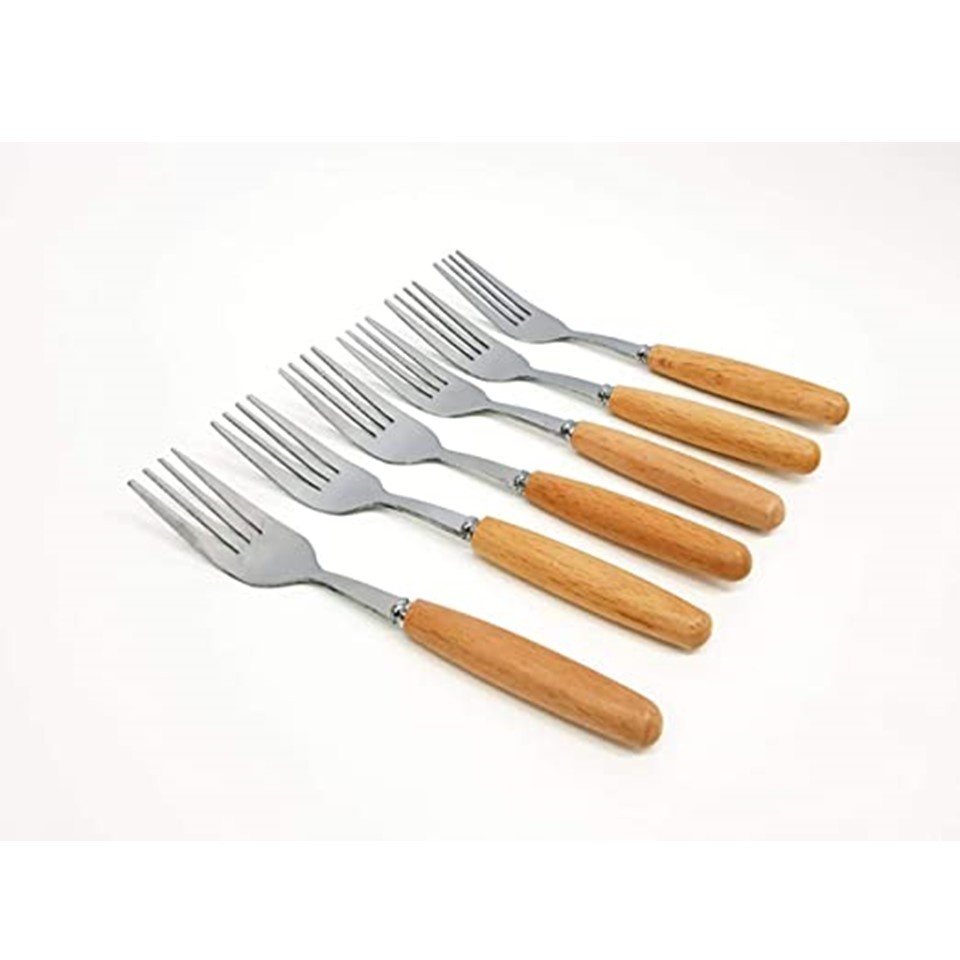 [LOCAL READY STOCKS] Stainless Steel Fork with Plastic Handle 6 pcs ...