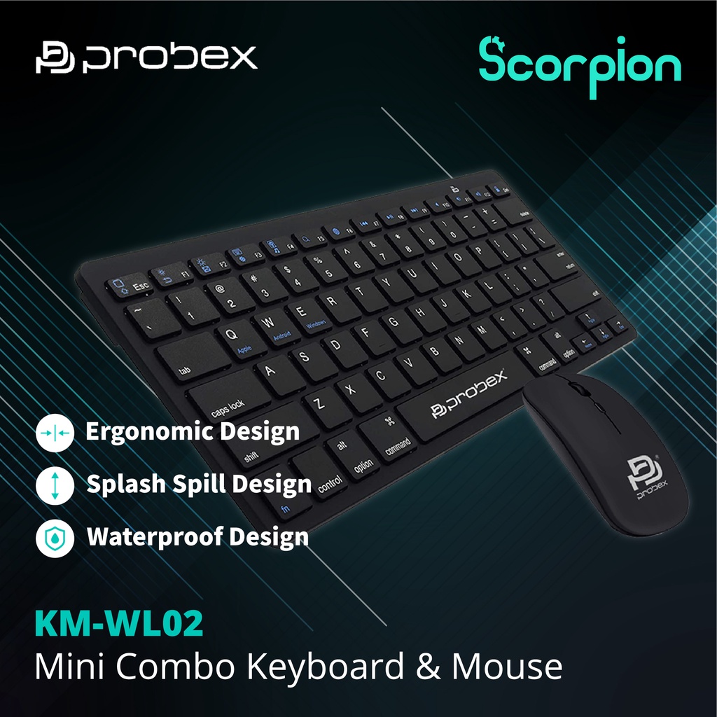 Probex KM-WL02 Mini Wireless Keyboard & Mouse Combo | Shopee Malaysia