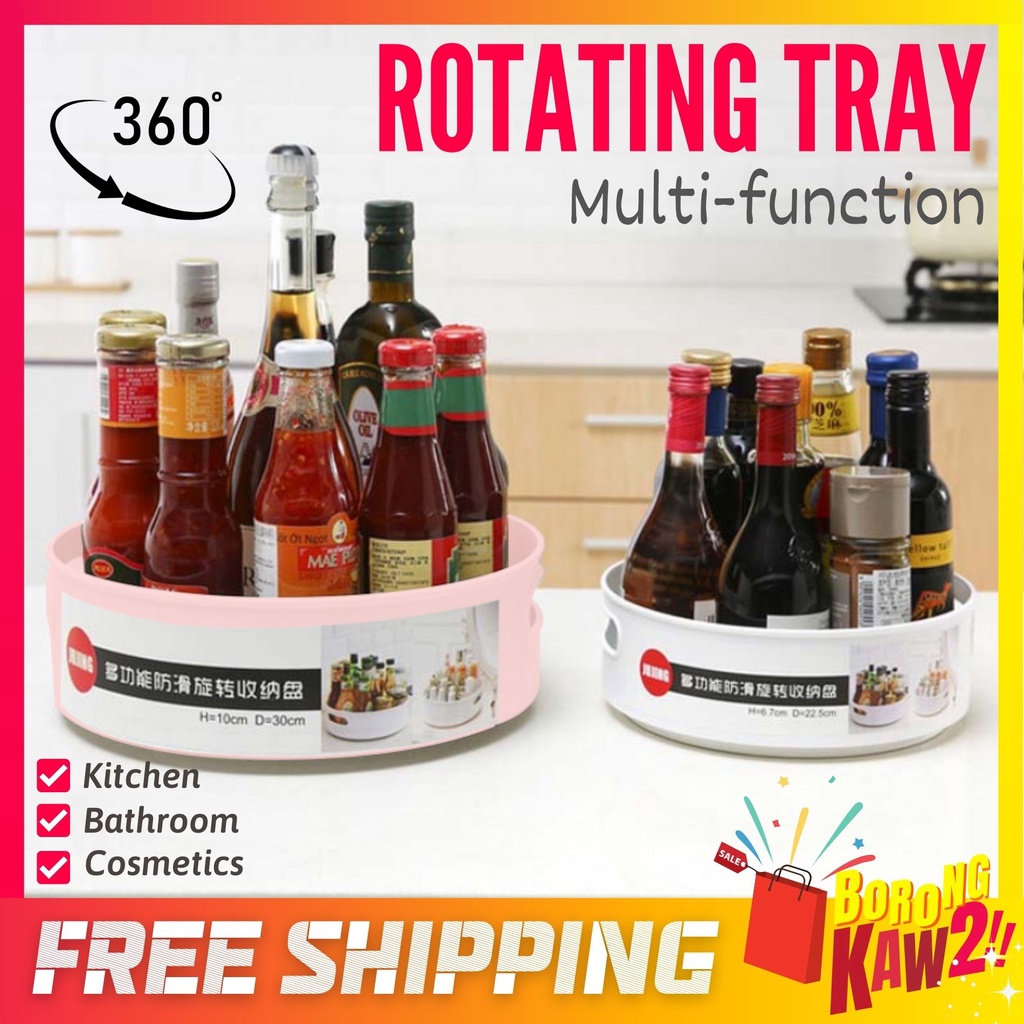 Multifunctional Rotating Rack Thickened Non-slip Storage Tray Oil Salt ...