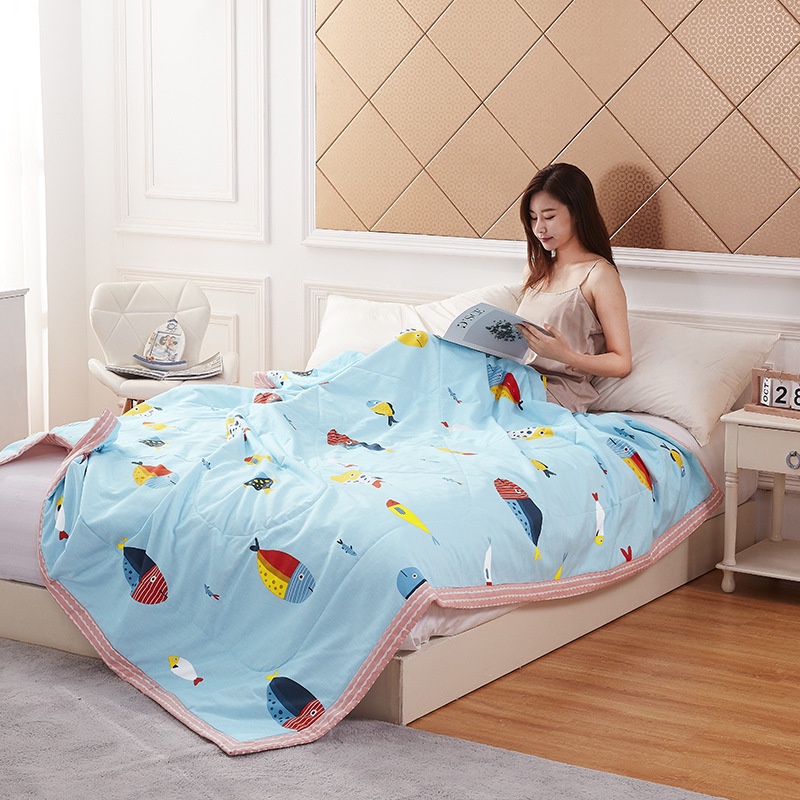 Selimut Gebu King Size Cotton Blanket Super Soft Thin Quilt Comforter ...