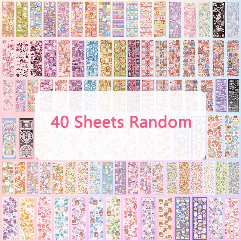 100 Sheets Various Cartoon Shiny Stickers Set Student Decorative DIY ...