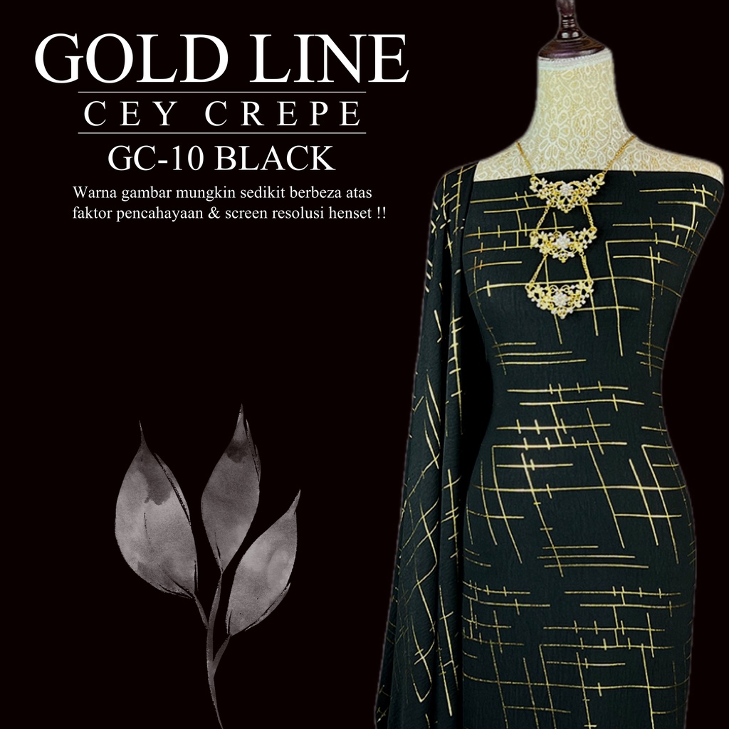 Italian CEY Crepe Goldline Printed Kain Pasang Corak Bidang 60 | Shopee ...