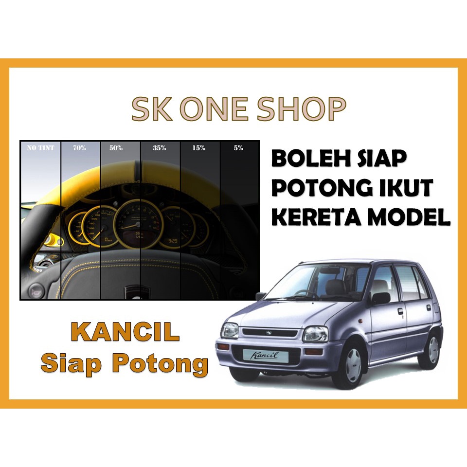 Perodua Kancil 4 Door Tinted 2PLY UV Black (Gelap 50% 65% 80% 95%) Siap ...