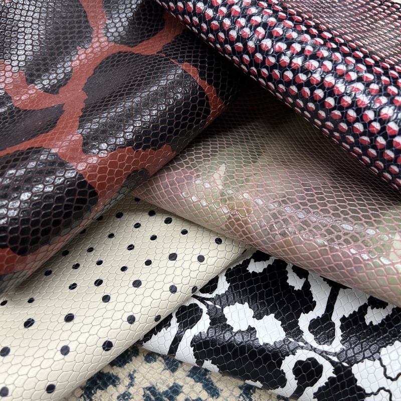 Snake Print Embossed Genuine Leather Texture Kulit Lembu (SPT) | Shopee ...