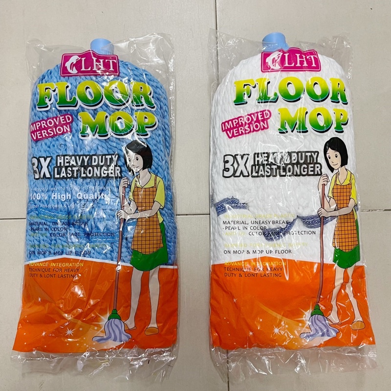 Heavy Duty White Cotton Mop Improved Version LHT530 / Mop Lantai Putih ...