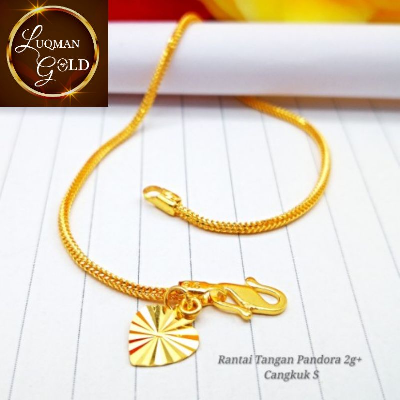Rantai Tangan Pandora SOLID/PADU KIDS/DEWASA emas 916 Tulen 💯 | Shopee ...