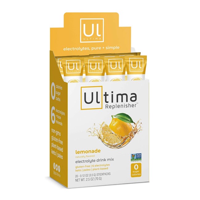 Ultima Replenisher, Electrolyte Drink Mix, Lemonade, 20 Packets ...