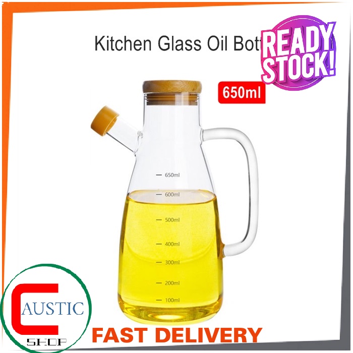 Kitchen Glass Oil Bottle Kitchen Canister Jar Can Leak Proof High ...