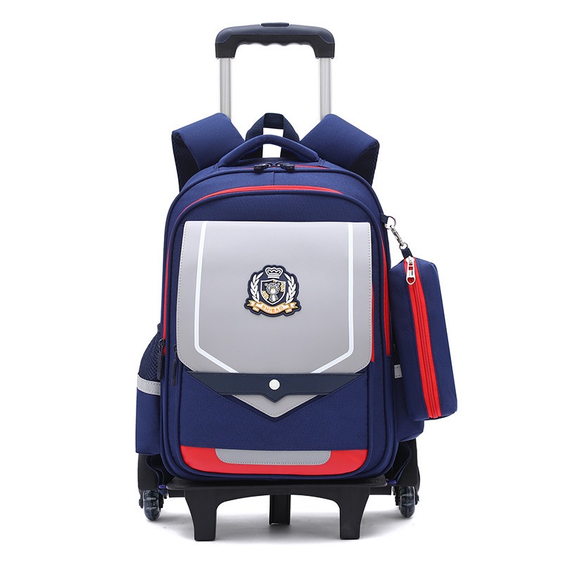 Beg Sekolah Troli 2/6 Roda British Style Rolling Backpacks Kids Wheeled ...
