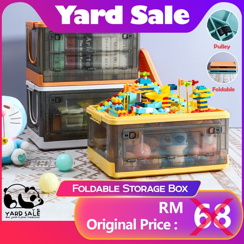 Yard Sale-Foldable Toy Storage Box Kid Lego Plate Container Transparent ...