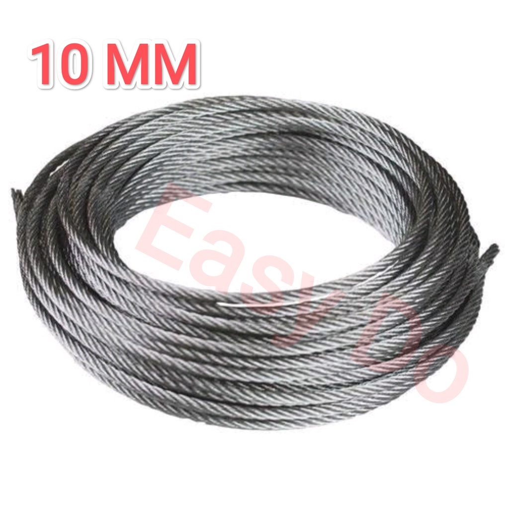 10MM , 12MM Galvanized (GI) Steel Wire Rope - 1 Meter | Shopee Malaysia