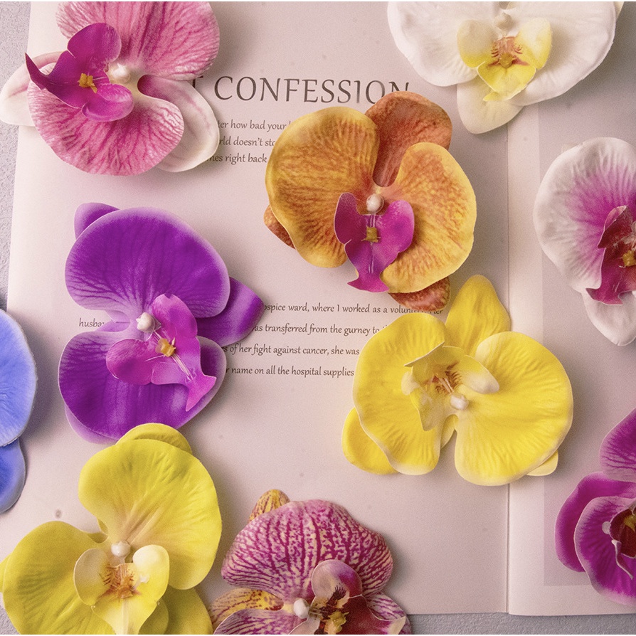 Artificial Flower phalaenopsis Decoration fake flower bunga plant ...