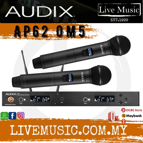 Audix AP62 OM5 Dual Wireless Microphone ( AP62 OM5 / AP62OM5 ) | Shopee ...