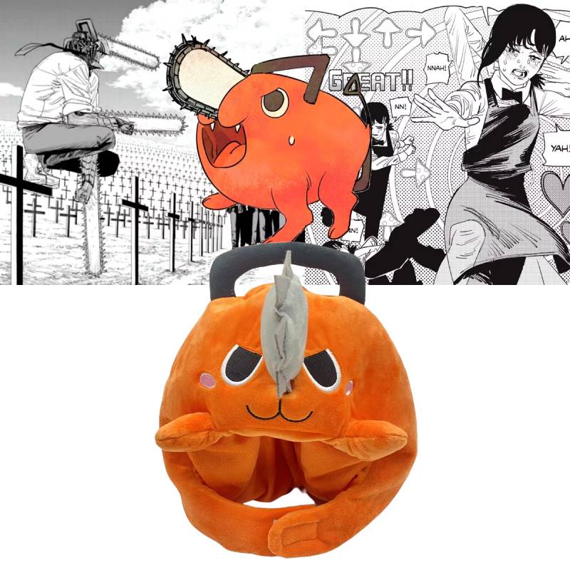 Anime Chainsaw Man Pochita Cosplay Headgear Helmet Plush Doll Toy ...