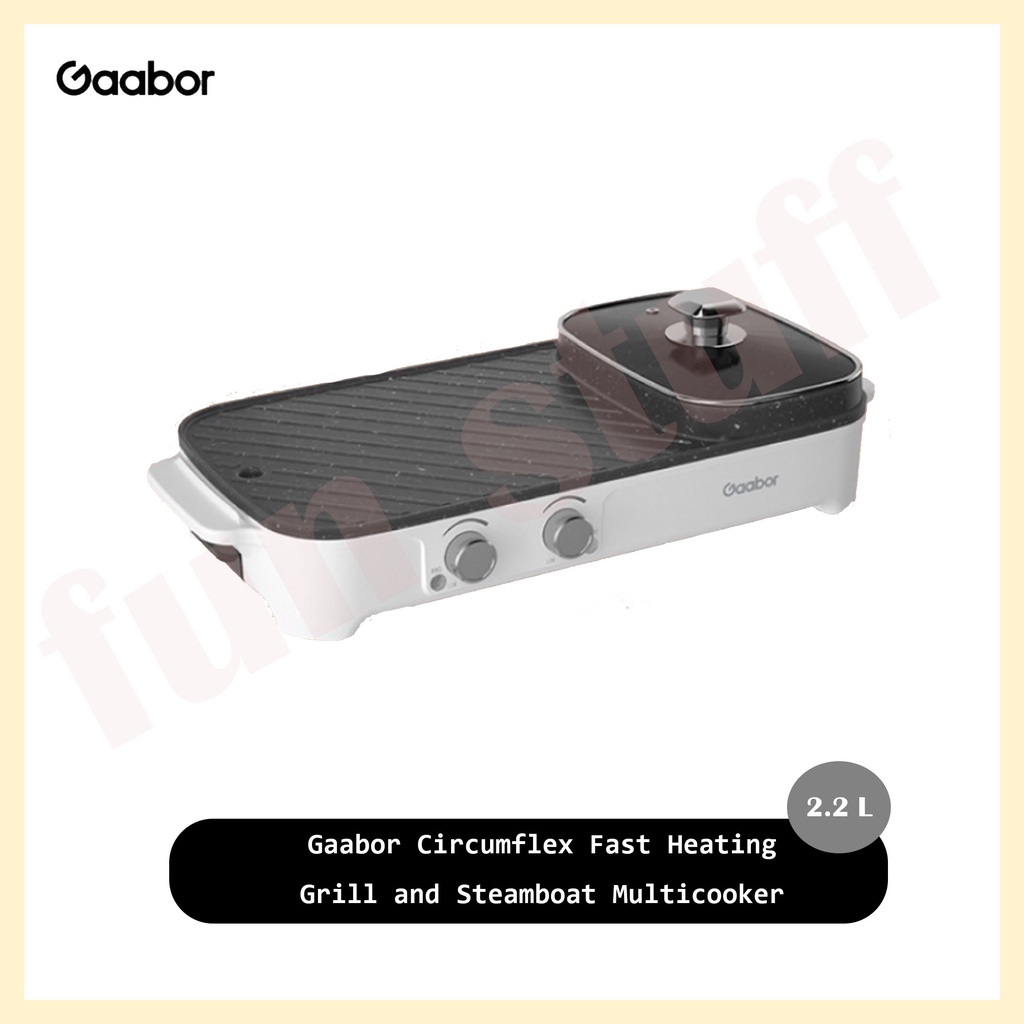GAABOR Circumflex Multifunction Cooker Grill & Steamboat Hotpot (2.3L ...