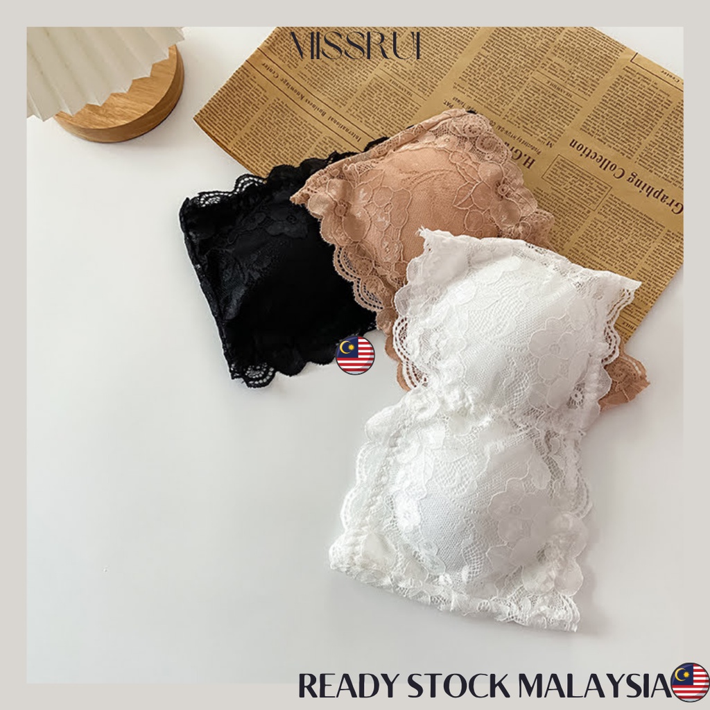 Ready Stock Lace Tube Push Up Full Cup Strapless Bra | Shopee Malaysia