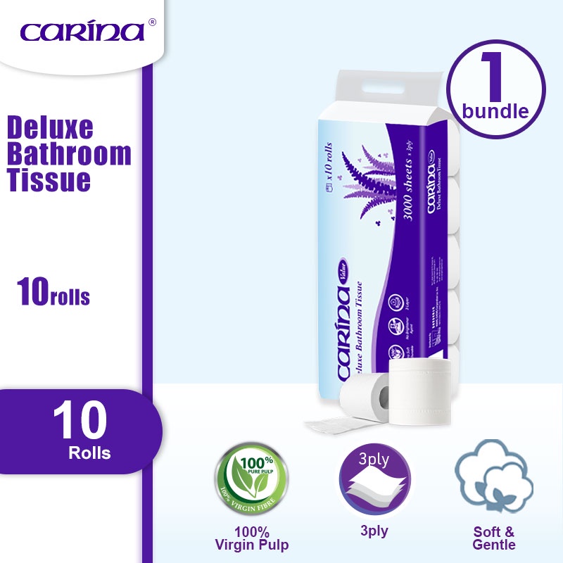 Carina Lavender Tissue 3-Ply Deluxe Soft Bathroom Tissue Toilet ...