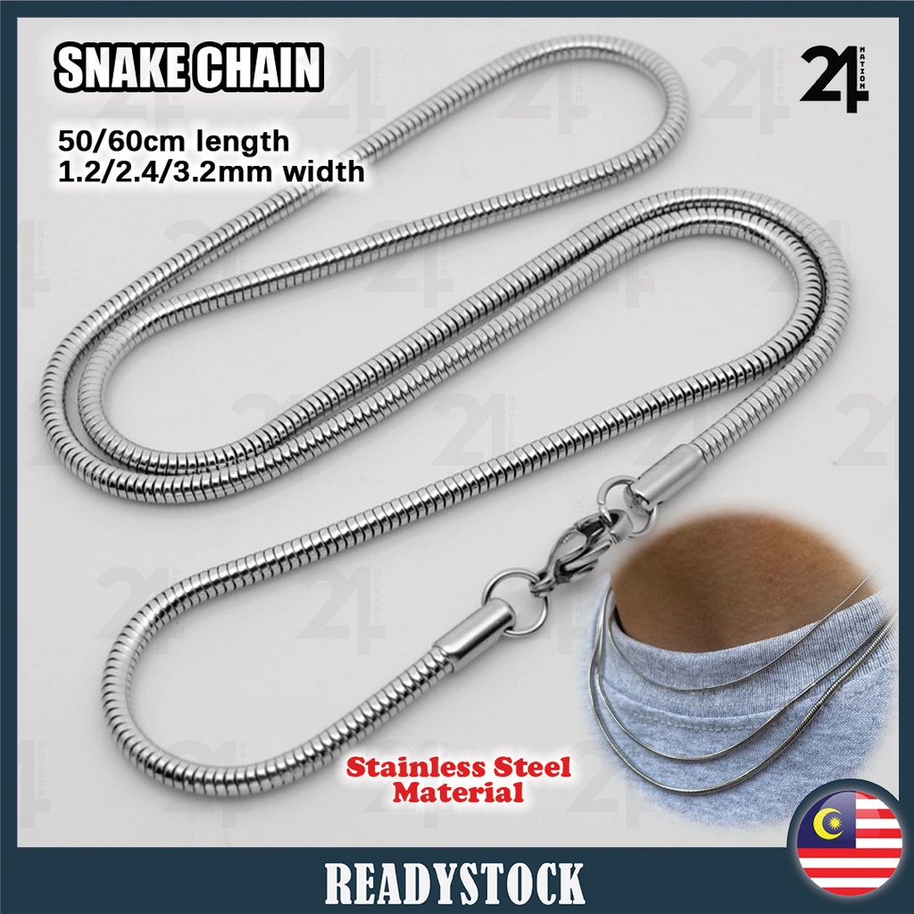 SNAKE CHAIN Necklace Sterling Silver titanium stainless steel plating ...