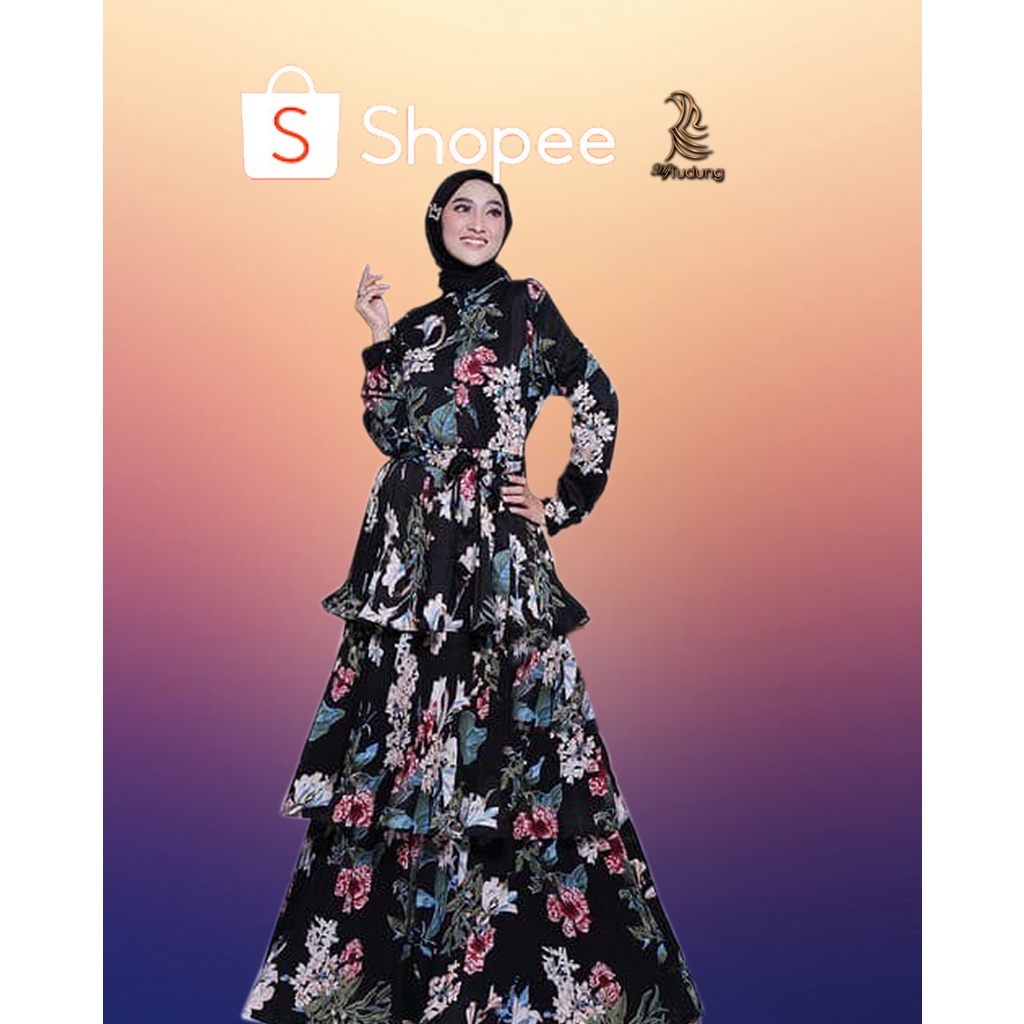 Dress Maxi Bertingkat Pleated muslimah | Dress Labuh | Free Size ...