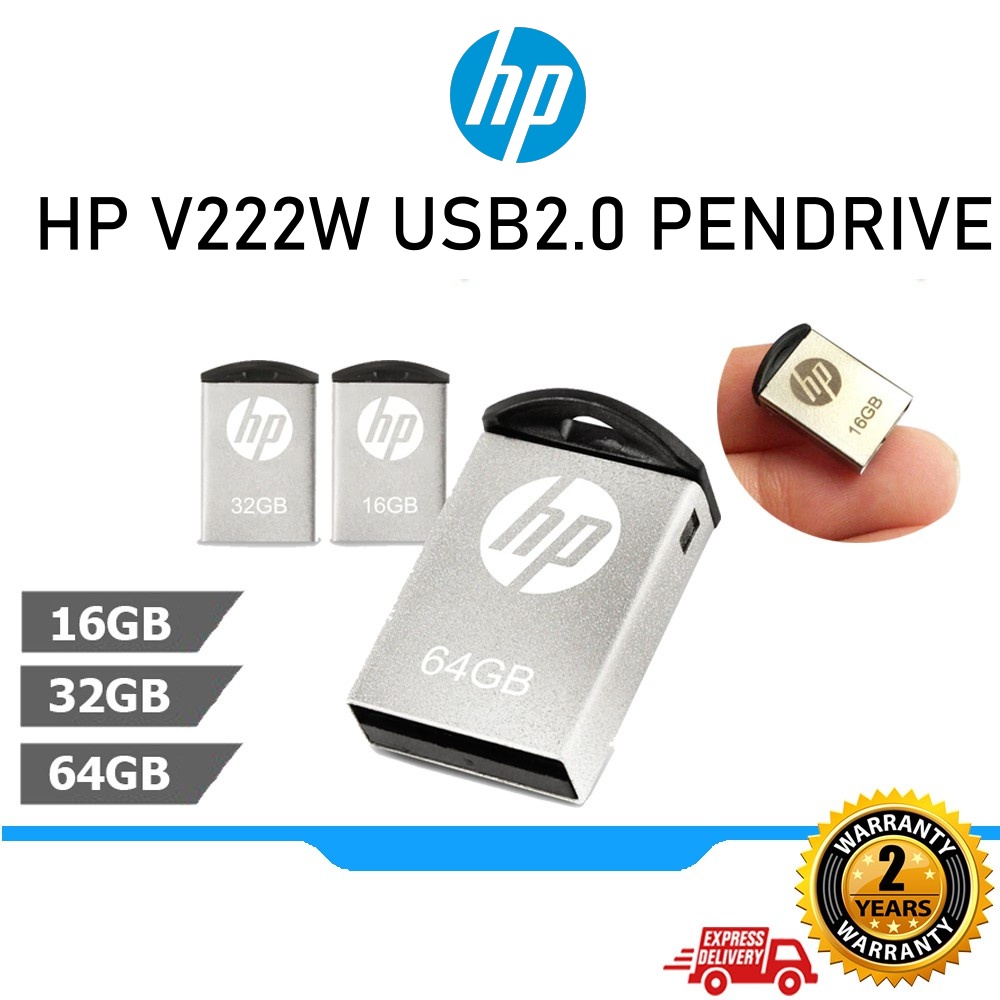 HP PENDRIVE V222W USB 2.0 Slim Flash Drive USBDRIVE - 16GB / 32GB / 64GB DTX DTXM V40 | Shopee ...