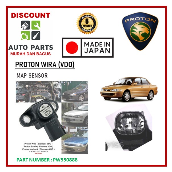 🔥 MADE IN JAPAN 🔥 PW550888 Map Sensor Proton Wira Satria 1.3L 1.5L 4G13 ...