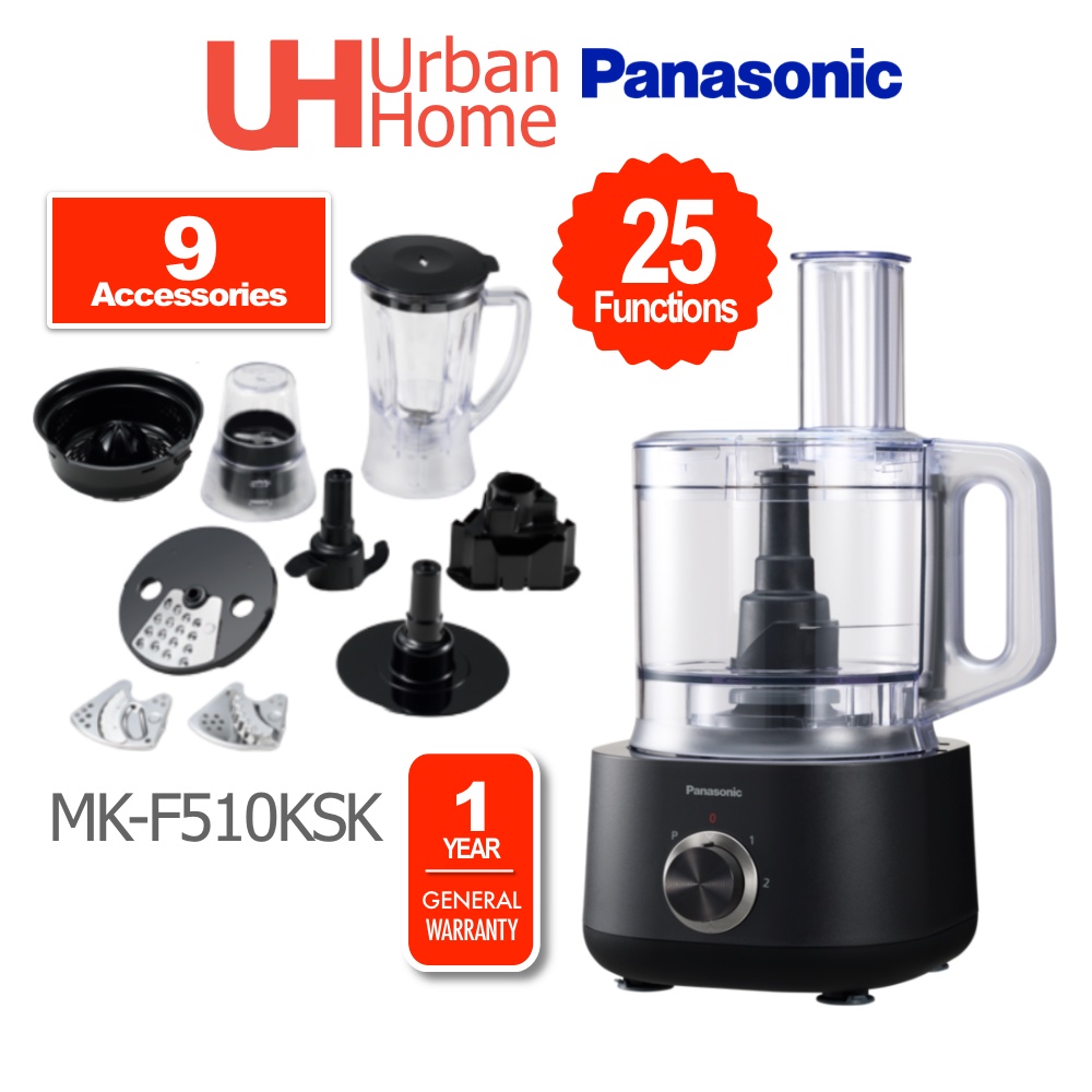 Panasonic 25 Functions Food Processor (2.4L , 9 Accessories) MK-F510KSK ...