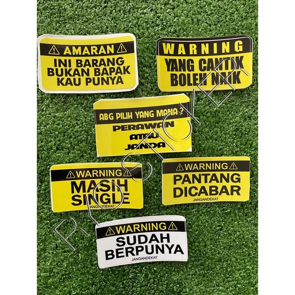 STICKER HELMET/BARANG BUKAN BAPAK KAU PUNYA/DOA IBU/MOTO CAP AYAM/MASIH ...