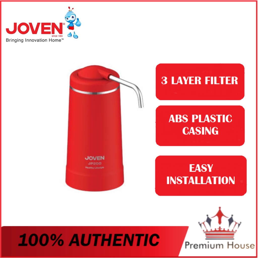 Joven Water Purifier (White/Red) High Efficiency 3-Layer Non-Woven ...