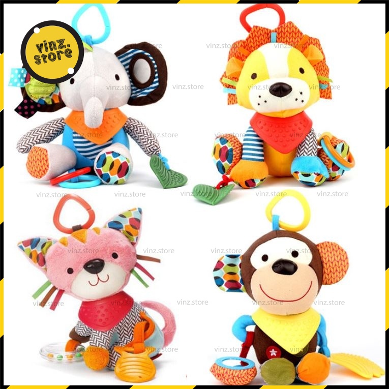 Baby Cute Animals Hand Rattle Toy Kids Baby Cute Plush Stuffed Animal ...