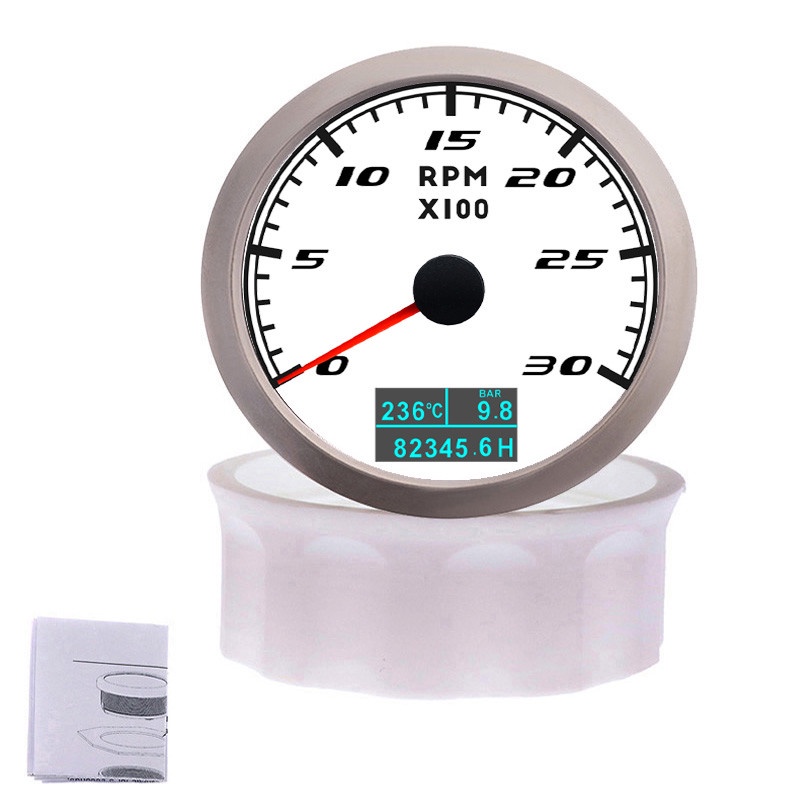 3000/6000/8000 RPM Tachometer Gauge Waterproof 3 in 1 Multi-function ...